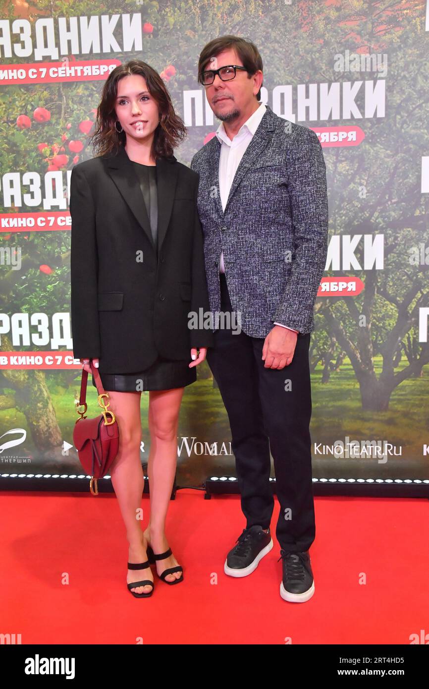 Moscow. Andrei Fomin and ballerina Ekaterina Selivanova at the premiere of the comedy `Holidays ...